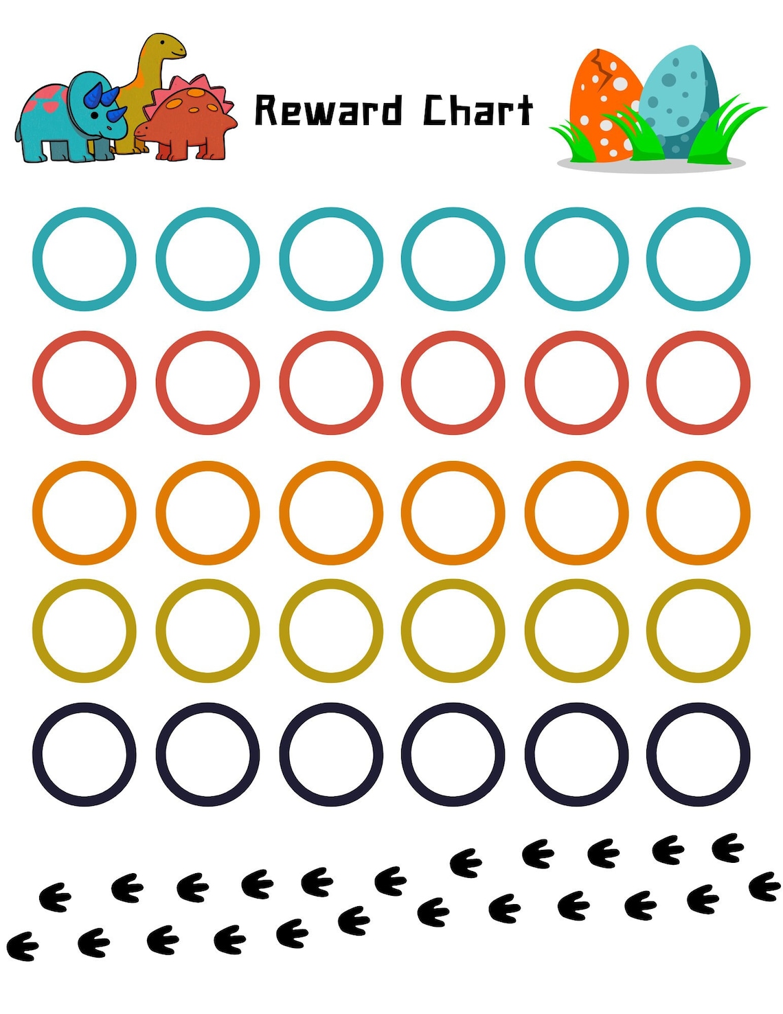 Printable Dinosaur Reward Chart, Dinosaur Sticker Chart, Kids Reward ...