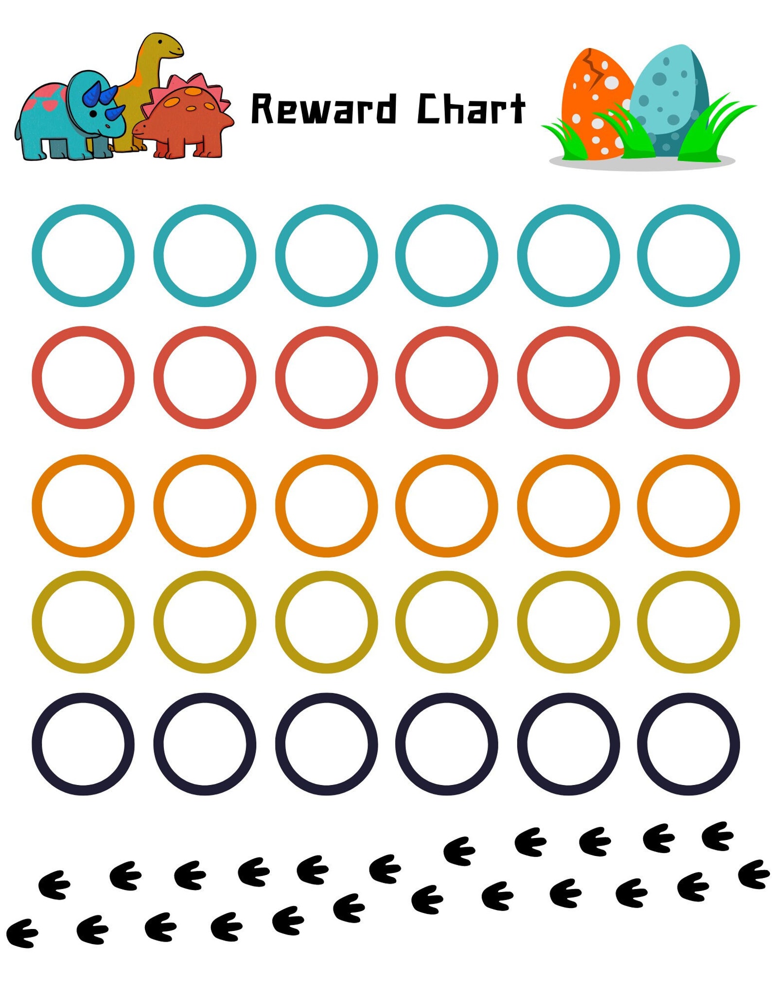 Printable Dinosaur Reward Chart, Dinosaur Sticker Chart, Kids Reward ...