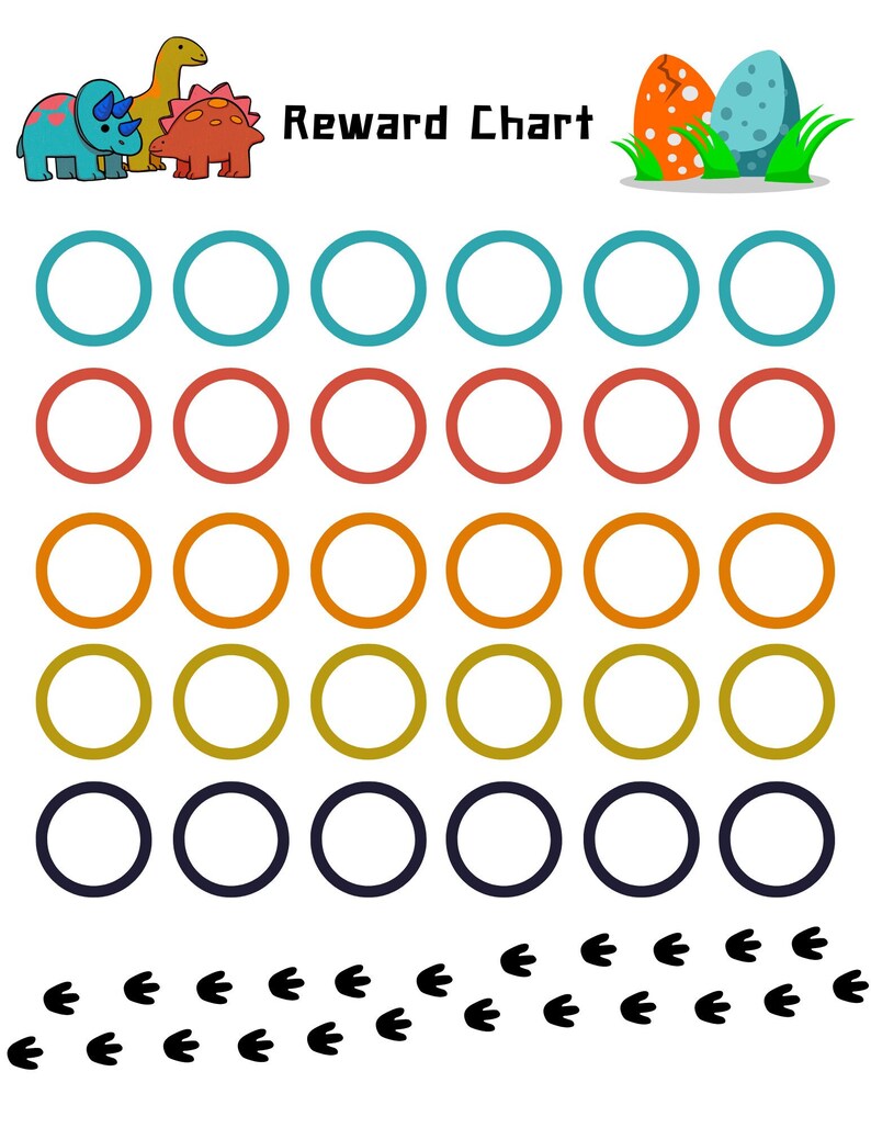 Printable Dinosaur Reward Chart, Dinosaur Sticker Chart, Kids Reward ...