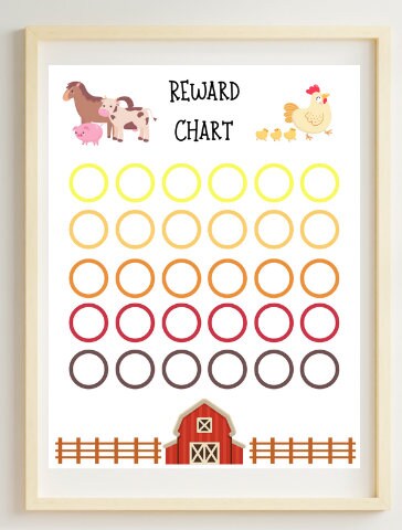 Printable Farm Animal Reward Chart, Farm Animal Sticker Chart, Kids ...