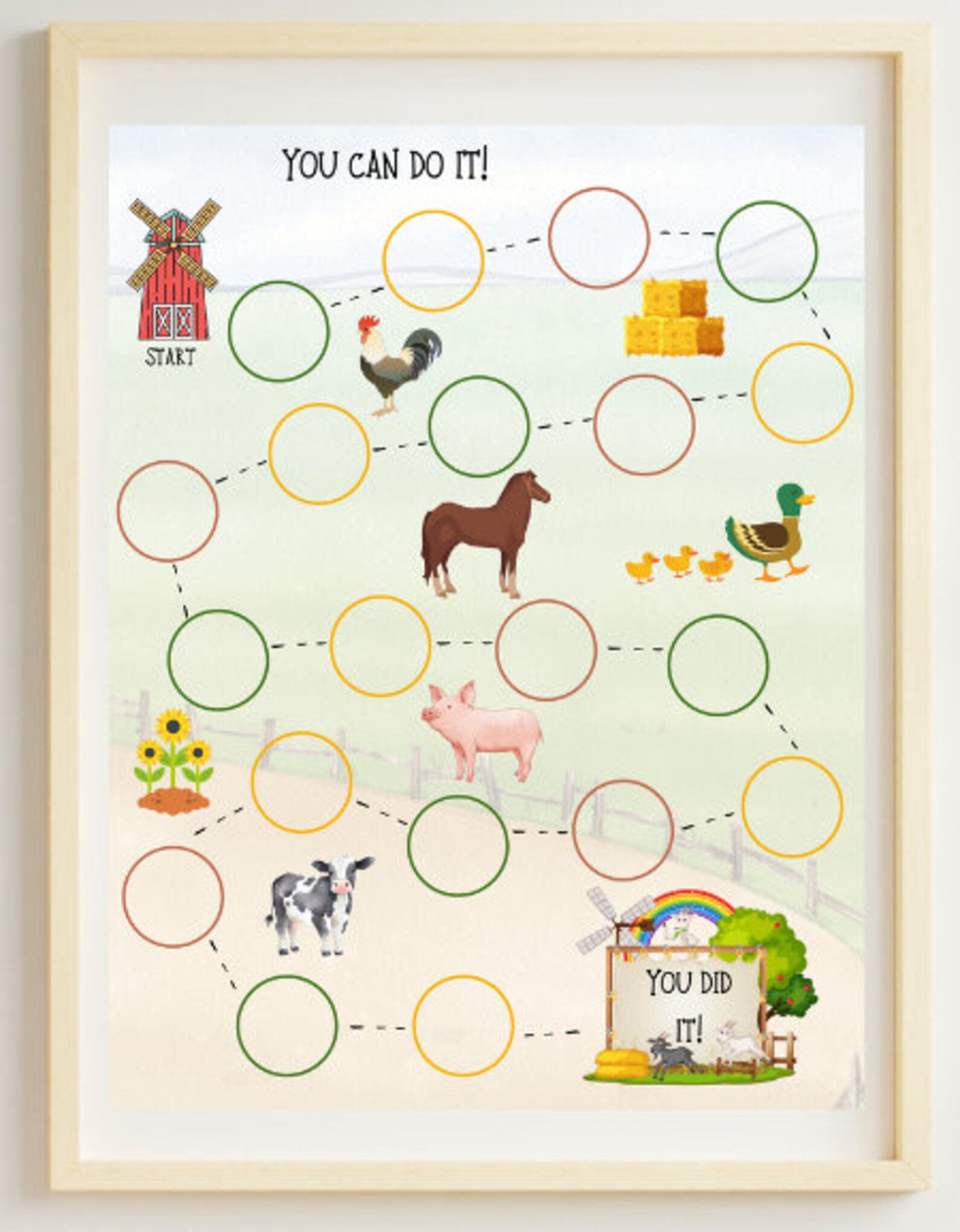 Printable Farm Animal Reward Chart, Farm Animal Sticker Chart, Kids ...
