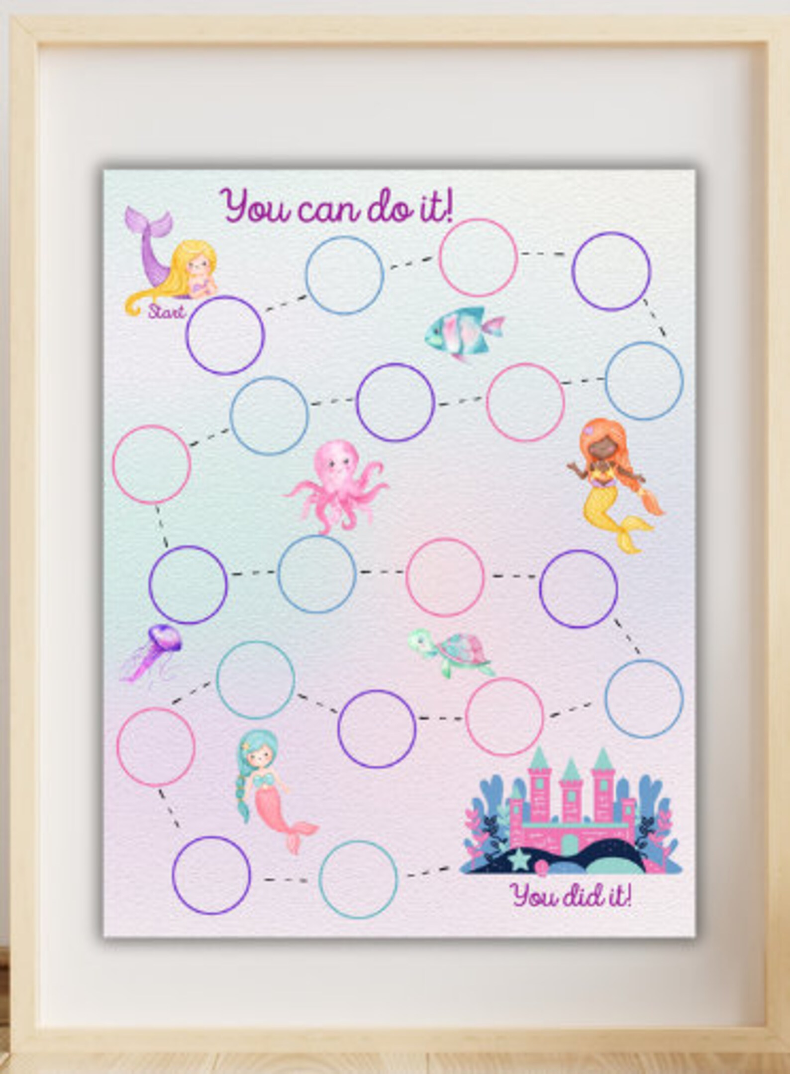 Printable Mermaid Reward Chart, Mermaid Sticker Chart, Kids Reward ...