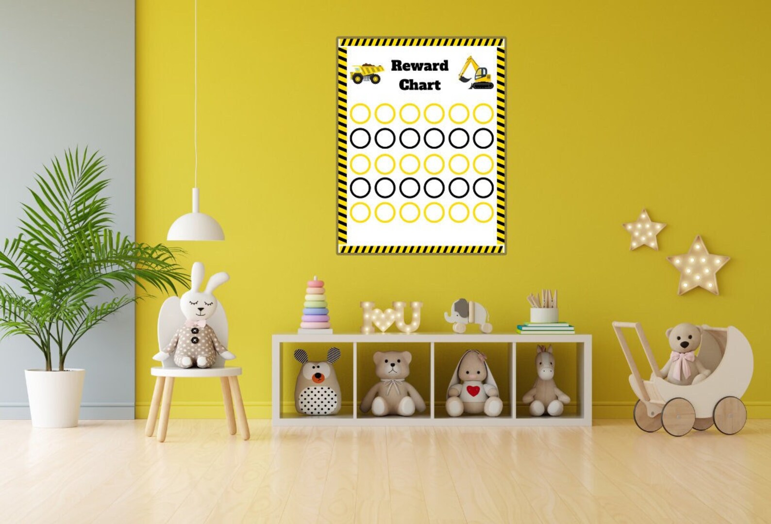 Printable Construction Reward Chart, Construction Sticker Chart, Kid ...