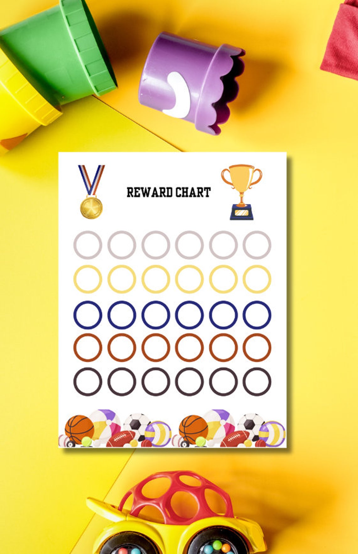 Printable Sports Reward Chart, Sports Sticker Chart, Kids Reward Chart ...