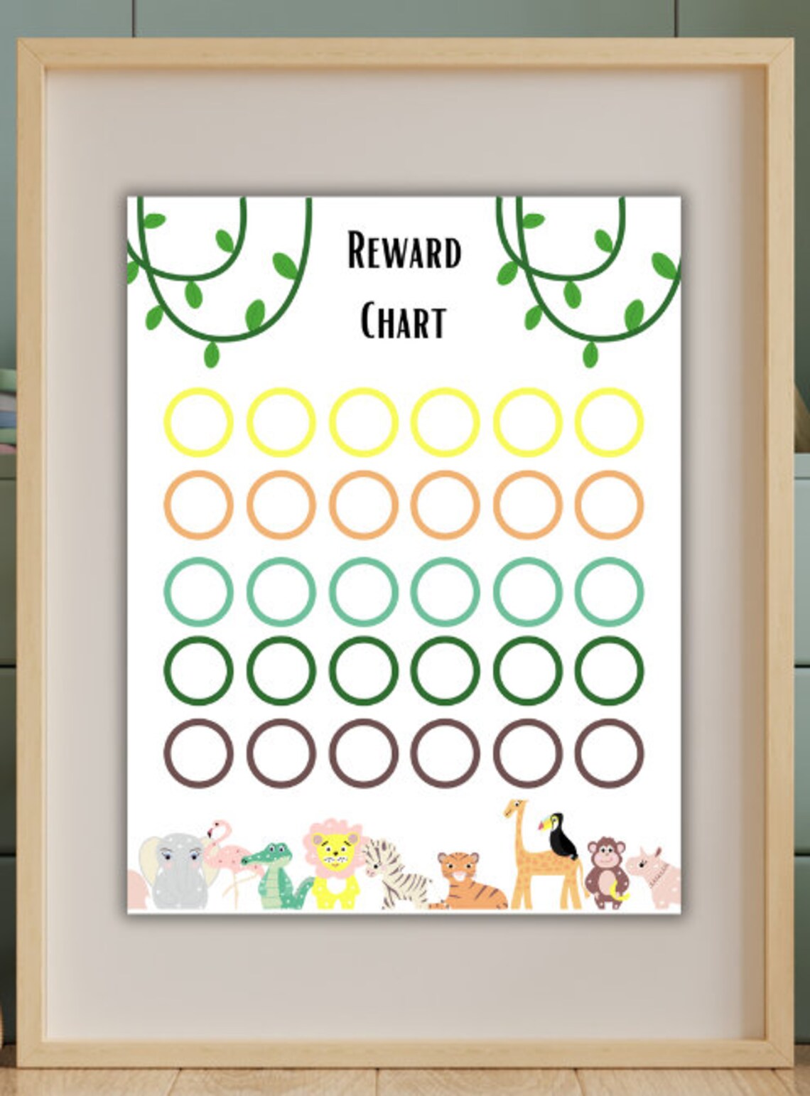 Printable Zoo Animals Reward Chart, Zoo Animals Sticker Chart, Kids ...