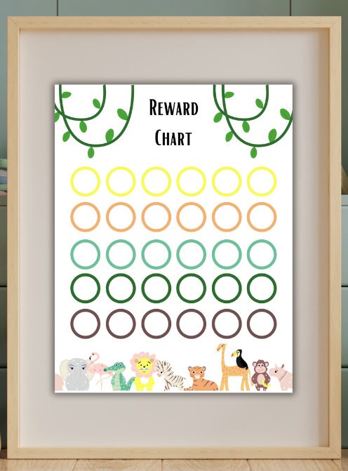 Printable Zoo Animals Reward Chart, Zoo Animals Sticker Chart, Kids ...