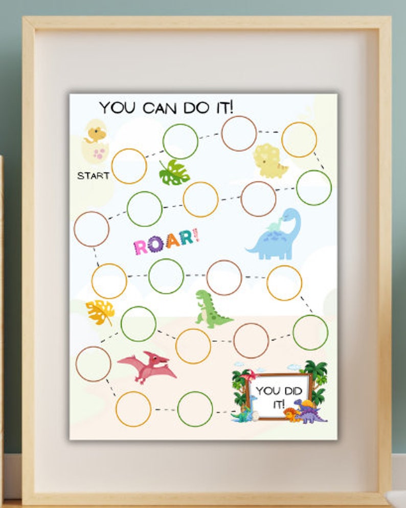 Printable Dinosaur Reward Chart, Dinosaur Sticker Chart, Kids Reward ...