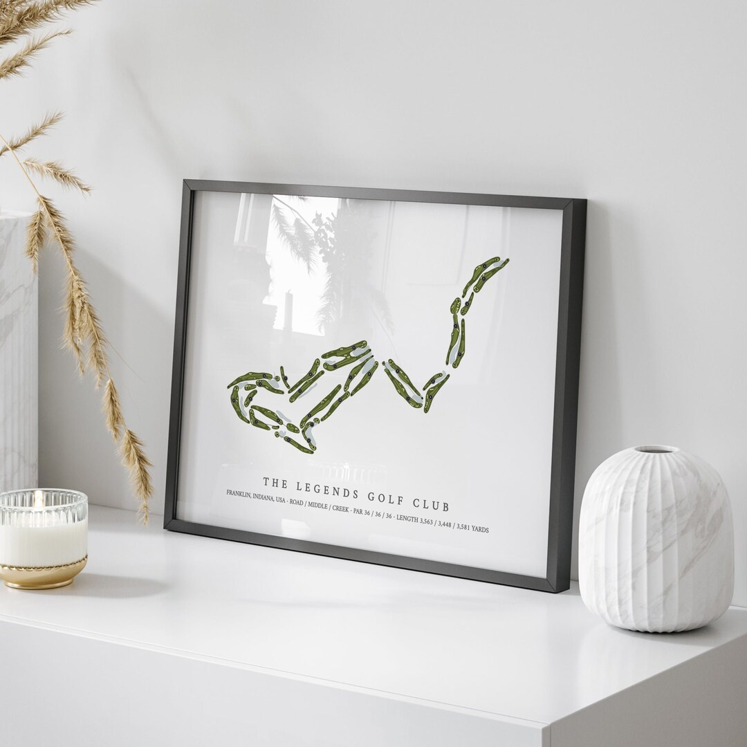 The Legends Golf Club, Indiana - Golf Course Map | Golf Gift, Golf ...