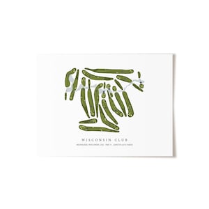 Wisconsin Club, Wisconsin - Golf Course Map | Golf Gift, Golf Print ...