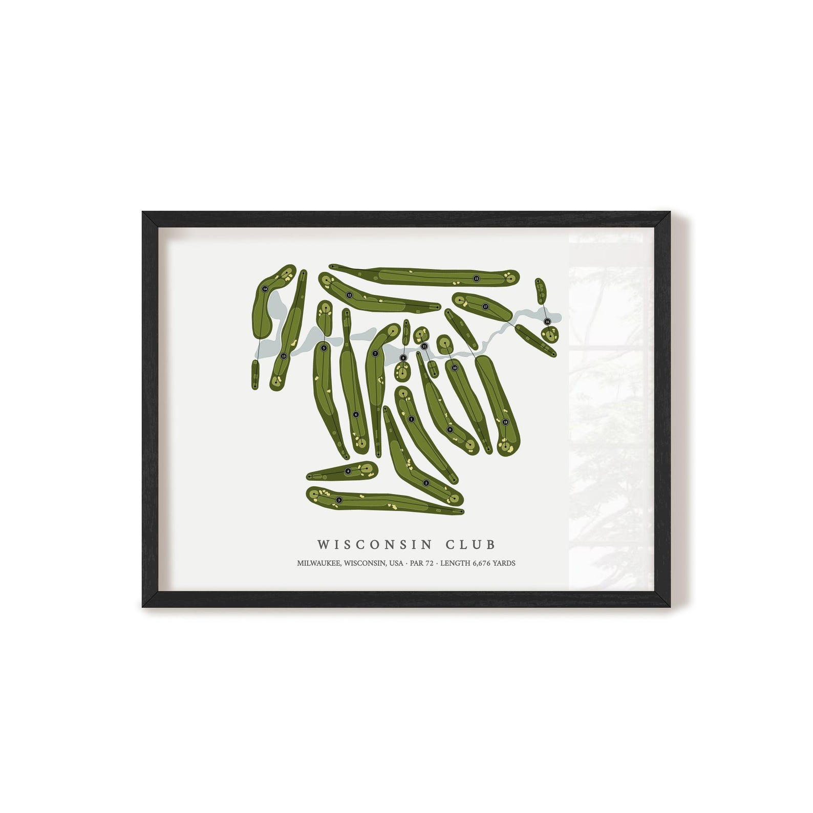 Wisconsin Club, Wisconsin - Golf Course Map | Golf Gift, Golf Print ...