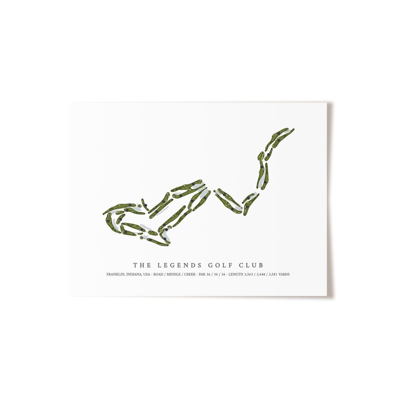 The Legends Golf Club, Indiana - Golf Course Map | Golf Gift, Golf ...