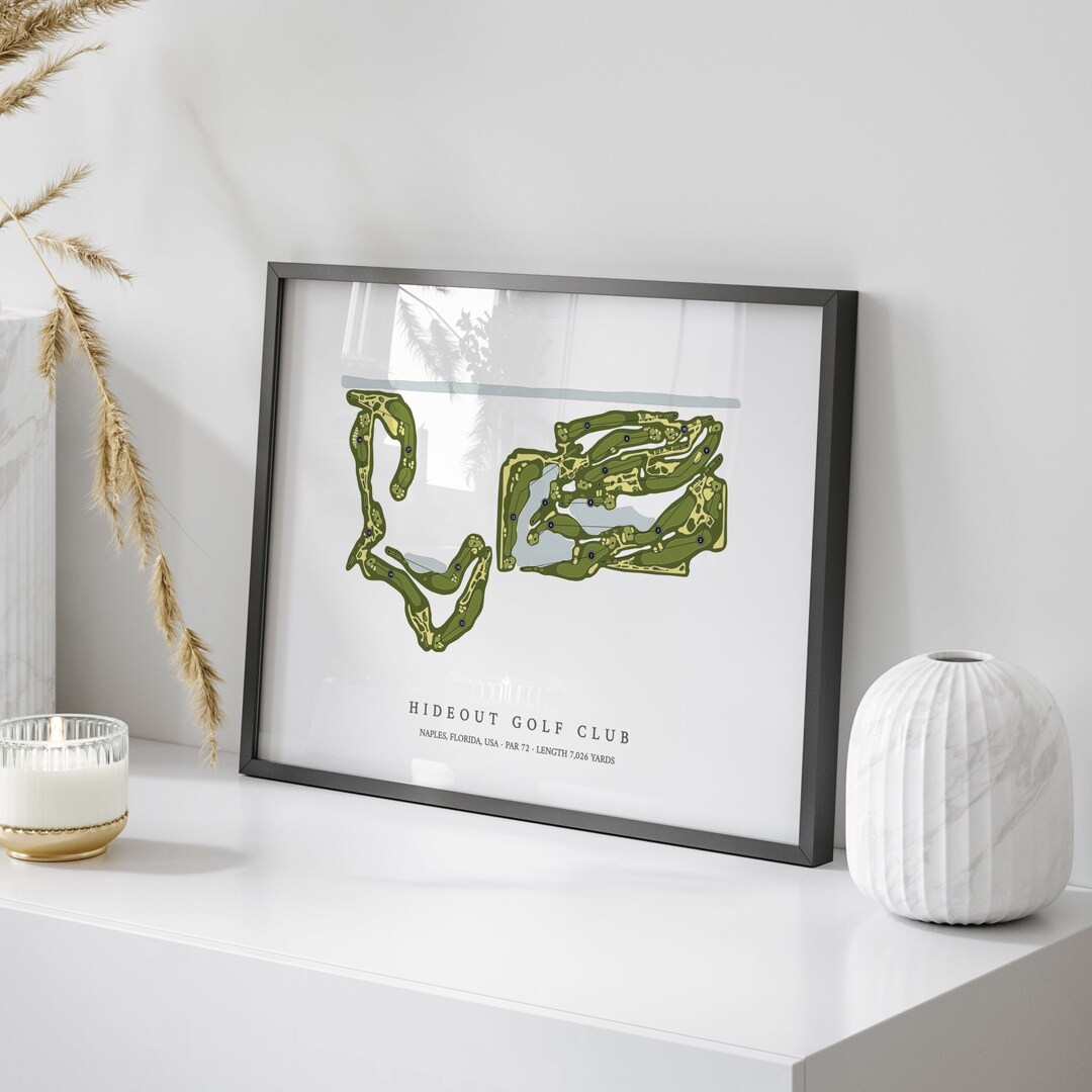 Hideout Golf Club, Florida - Golf Course Map | Golf Gift, Golf Print ...