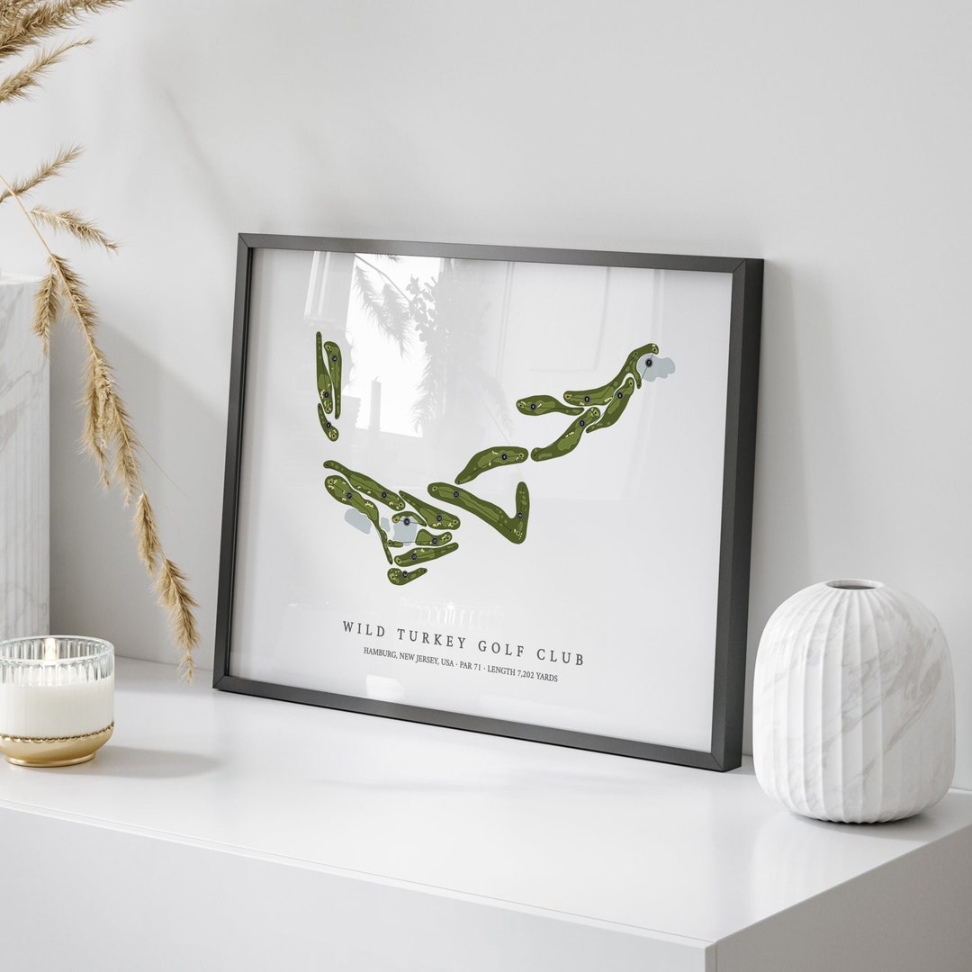 Wild Turkey Golf Club, New Jersey - Golf Course Map | Golf Gift, Golf ...