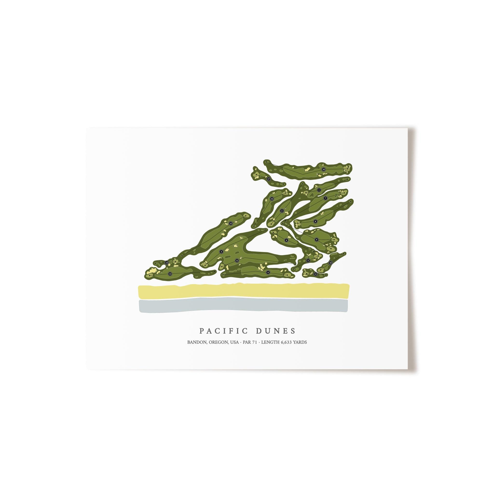 Pacific Dunes, Oregon - Golf Course Map | Golf Gift, Golf Print, Golf ...