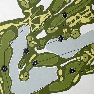 Hideout Golf Club, Florida - Golf Course Map | Golf Gift, Golf Print ...