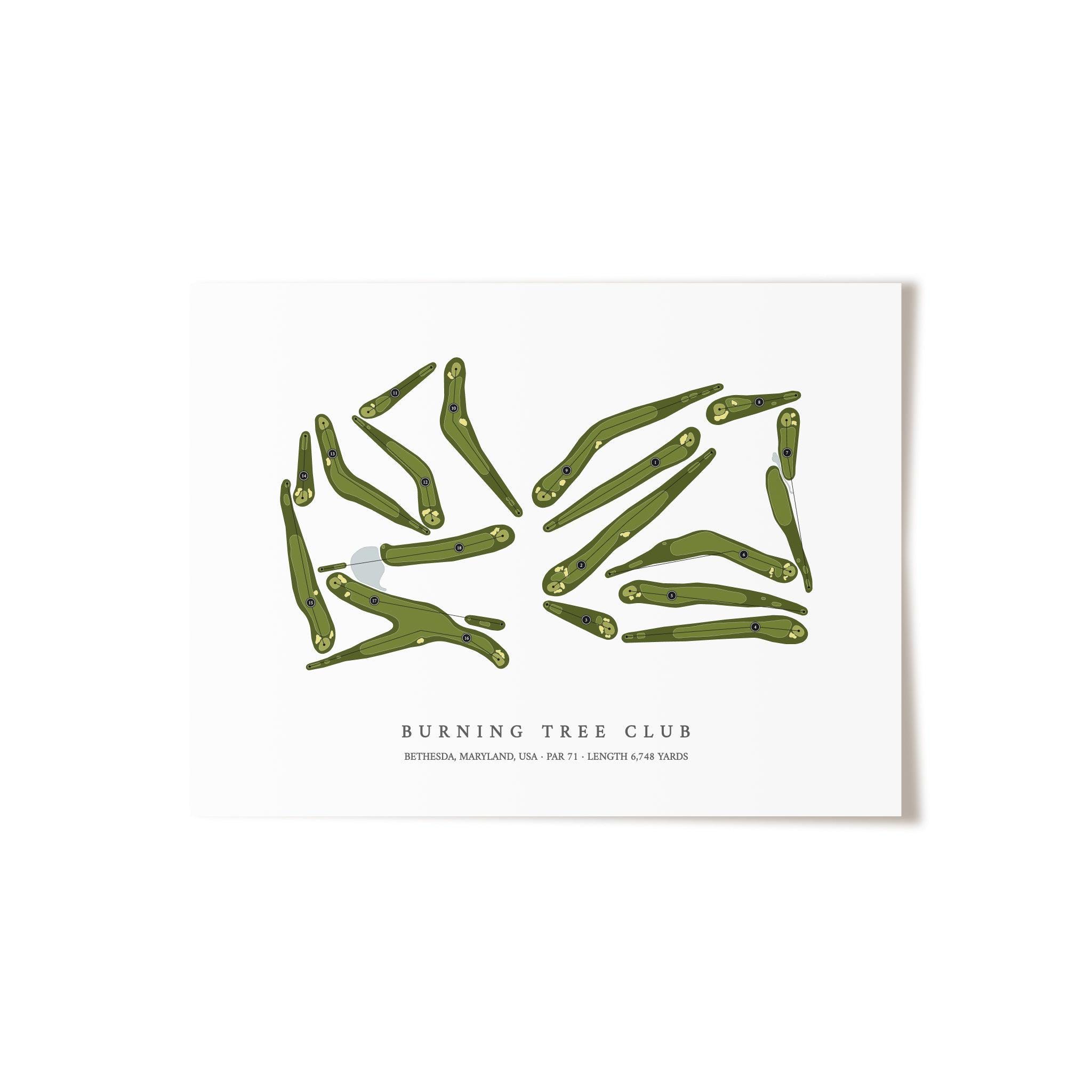 Burning Tree Club, Maryland - Golf Course Map | Golf Gift, Golf Print ...