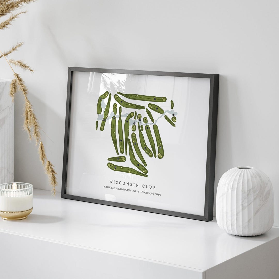 Wisconsin Club, Wisconsin - Golf Course Map | Golf Gift, Golf Print ...