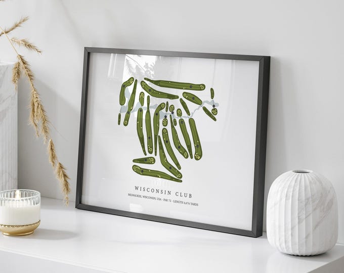 Wisconsin Club, Wisconsin - Golf Course Map | Golf Gift, Golf Print ...