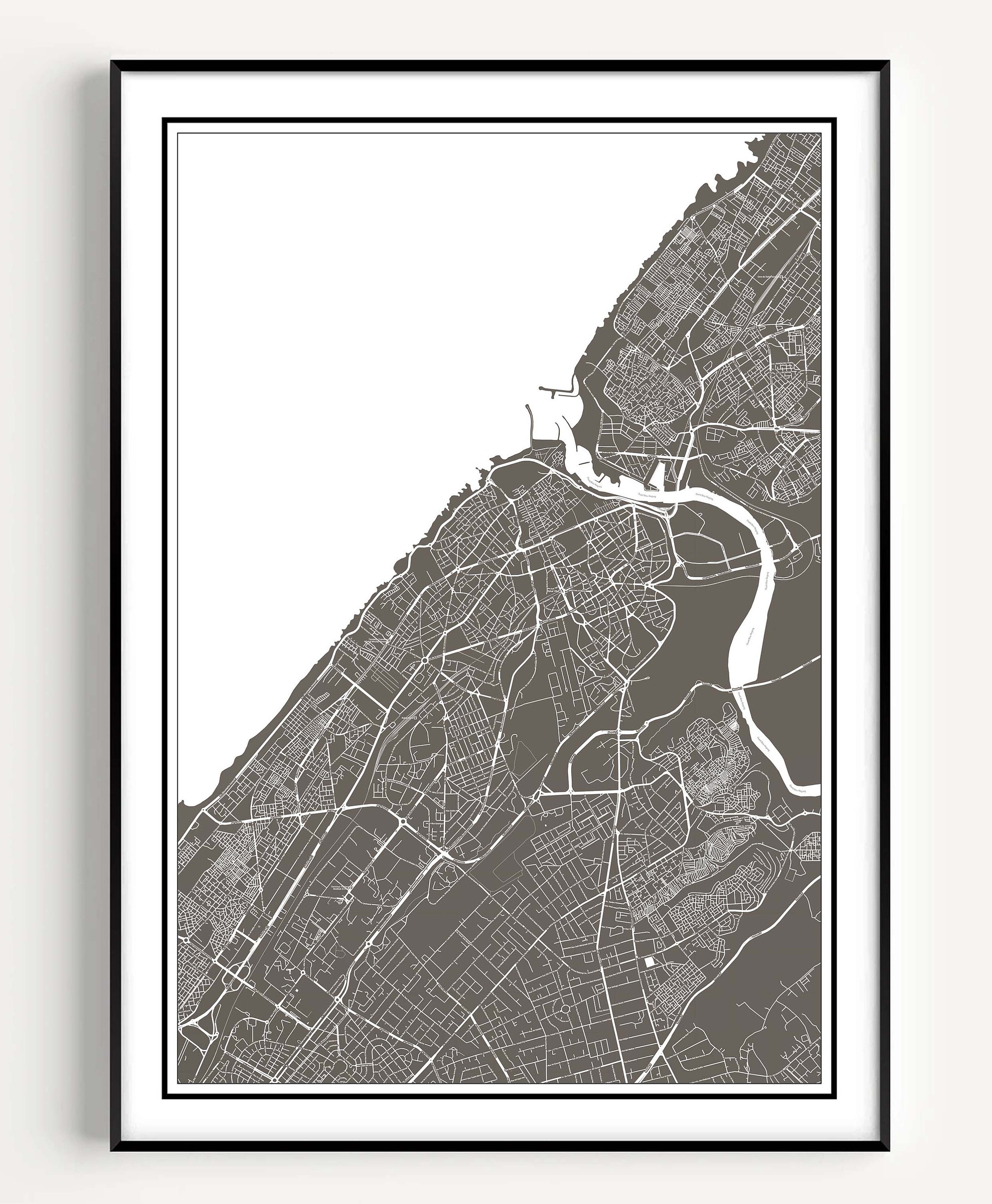 Mapa de Rabat, Kenitra Print, Mapa de la ciudad de Rabat, Cartel de ...