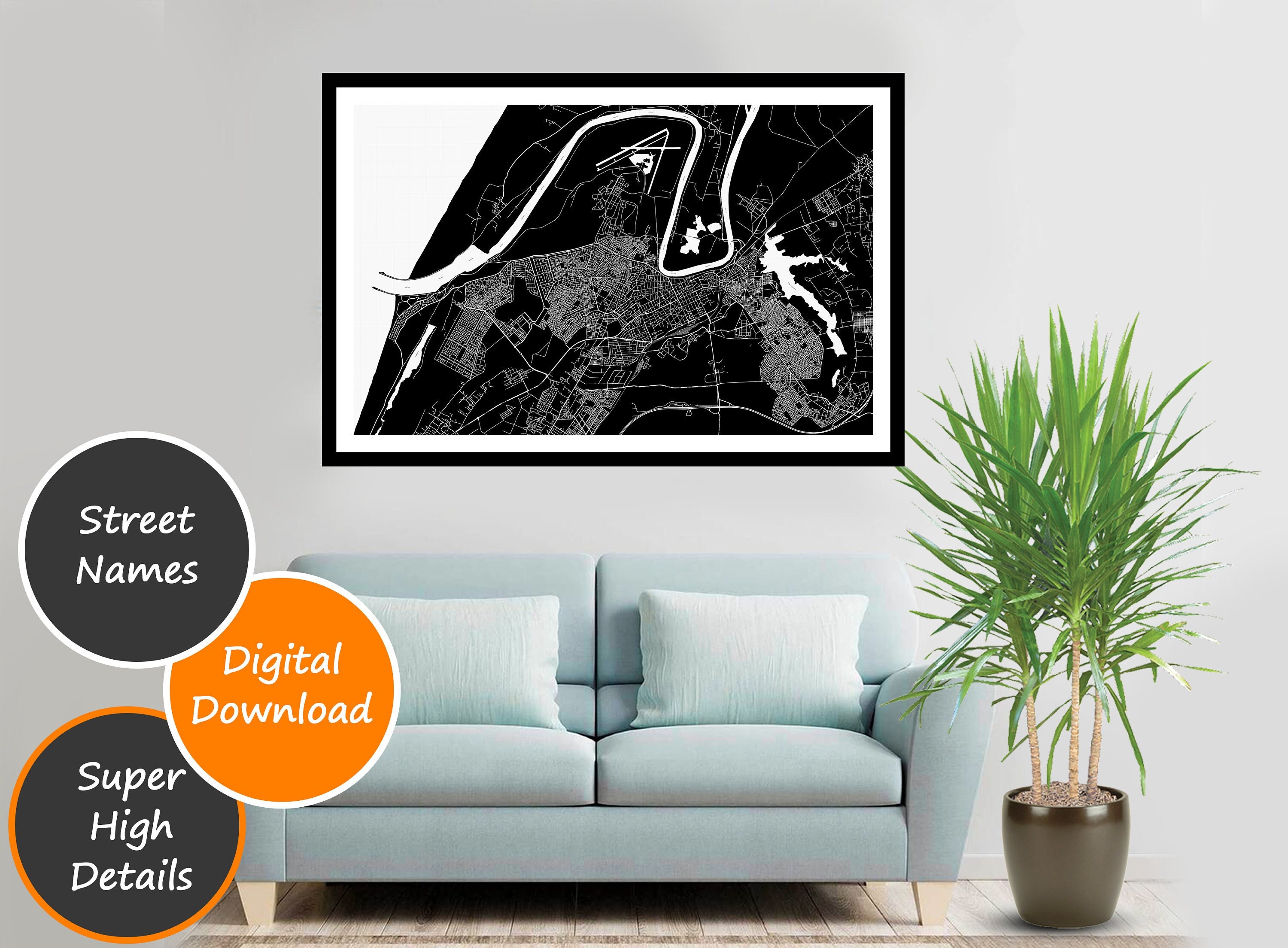 Kenitra Map, Kenitra Print, Kenitra City Map, Kenitra Poster, Morocco ...