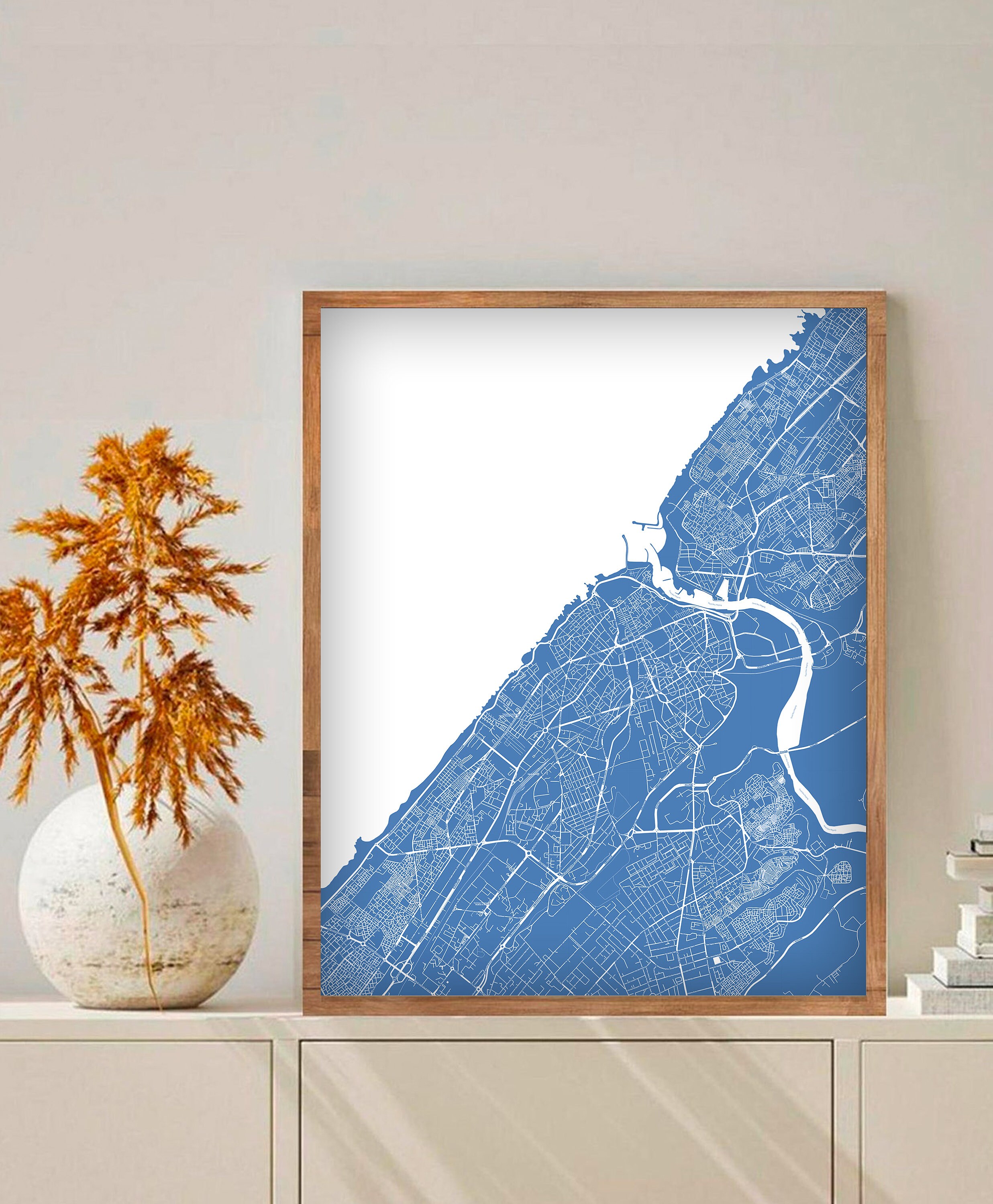 Mapa de Rabat, Kenitra Print, Mapa de la ciudad de Rabat, Cartel de ...