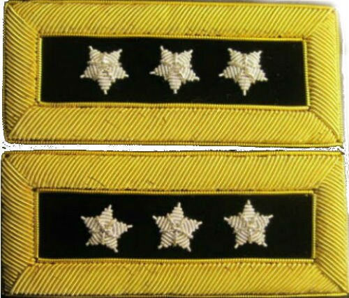 US Army General Shoulder Straps: Gold Silver Bullion Wire Ranks 1-4 ...