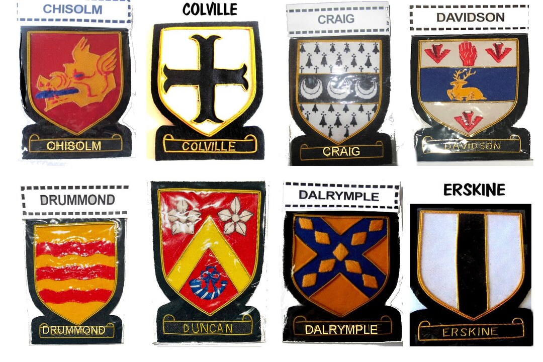 Scottish Clans Names, Family Name Badges, New Hand Embroidered Gold ...