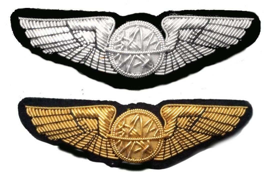 US Army Air Corp WWII Navigator Pilot Silver Gold Chest Wings in 3 Inch ...