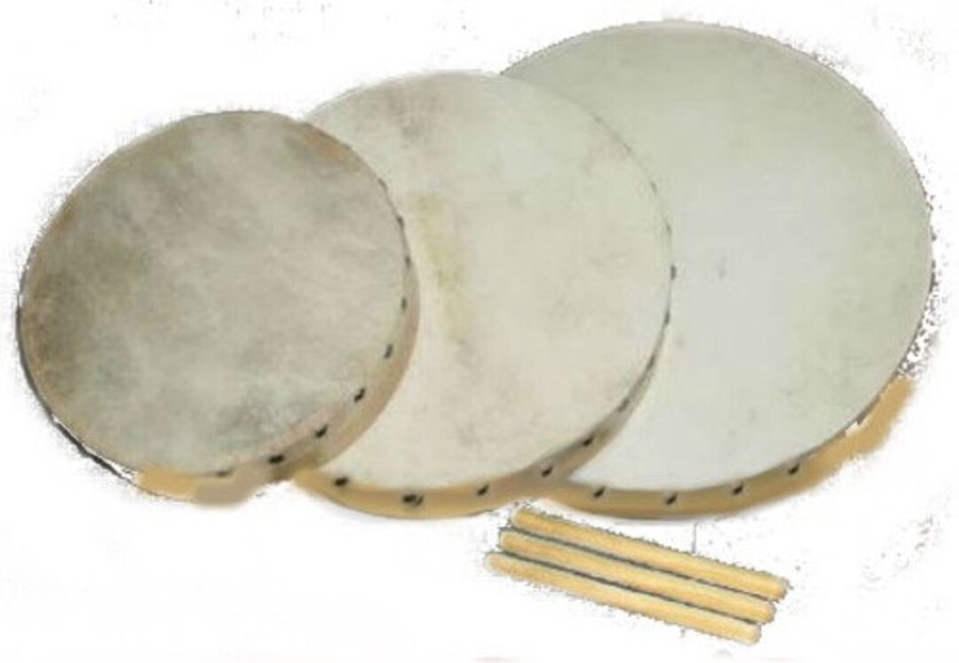 Three Wooden Hand Drums With Beaters, Buy Set or Any Single Size ...