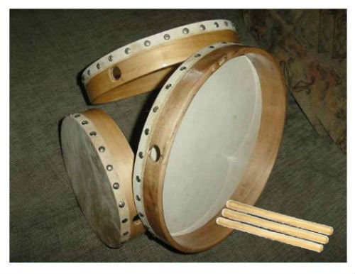 Three Wooden Hand Drums With Beaters, Buy Set or Any Single Size ...