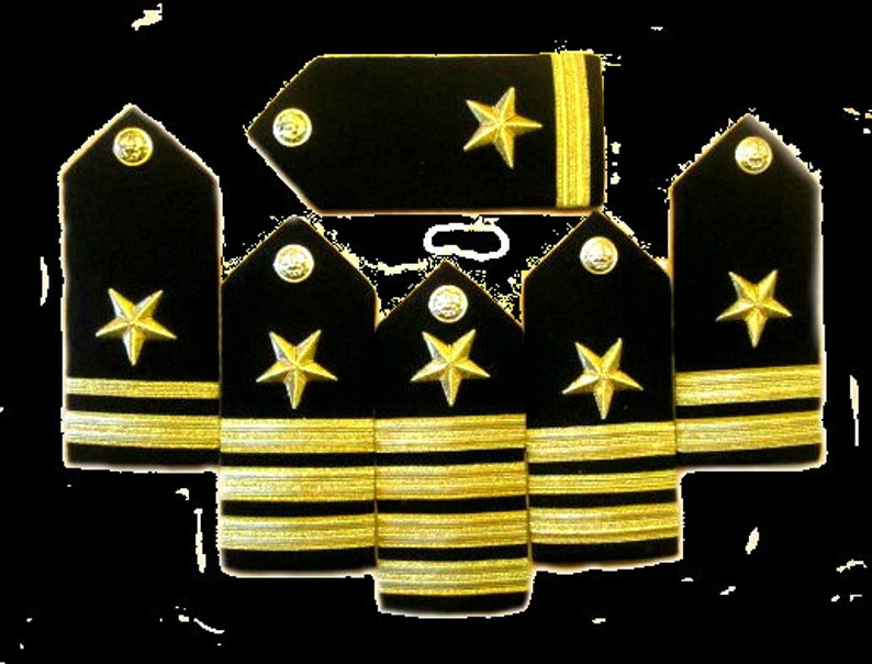 New US Navy Authentic Genuine Line Officers Hard Shoulder Boards Ranks ...