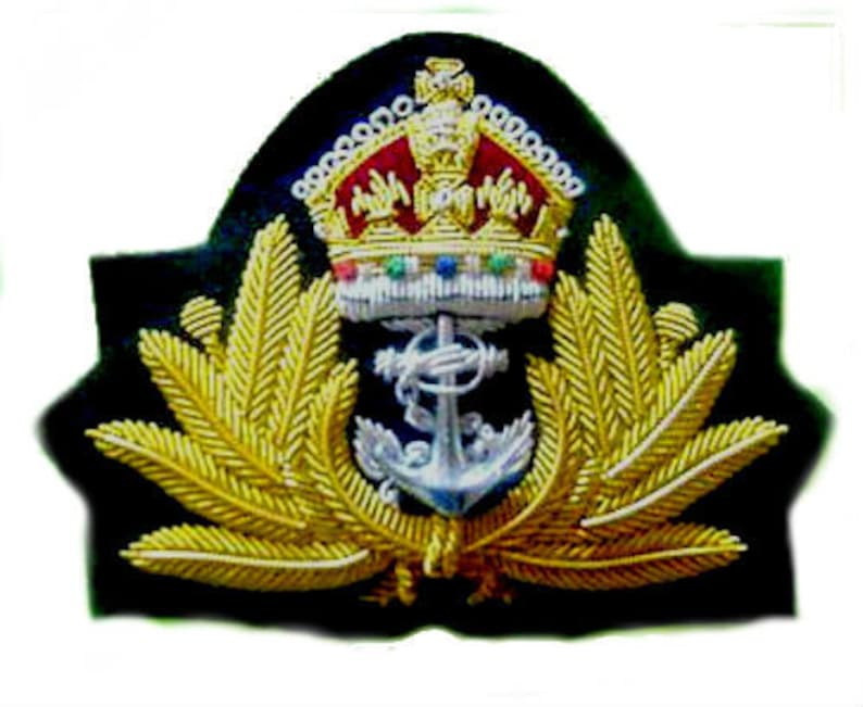 UK Royal British Navy Officers Uniform Caps Hats Badges, King Crown ...