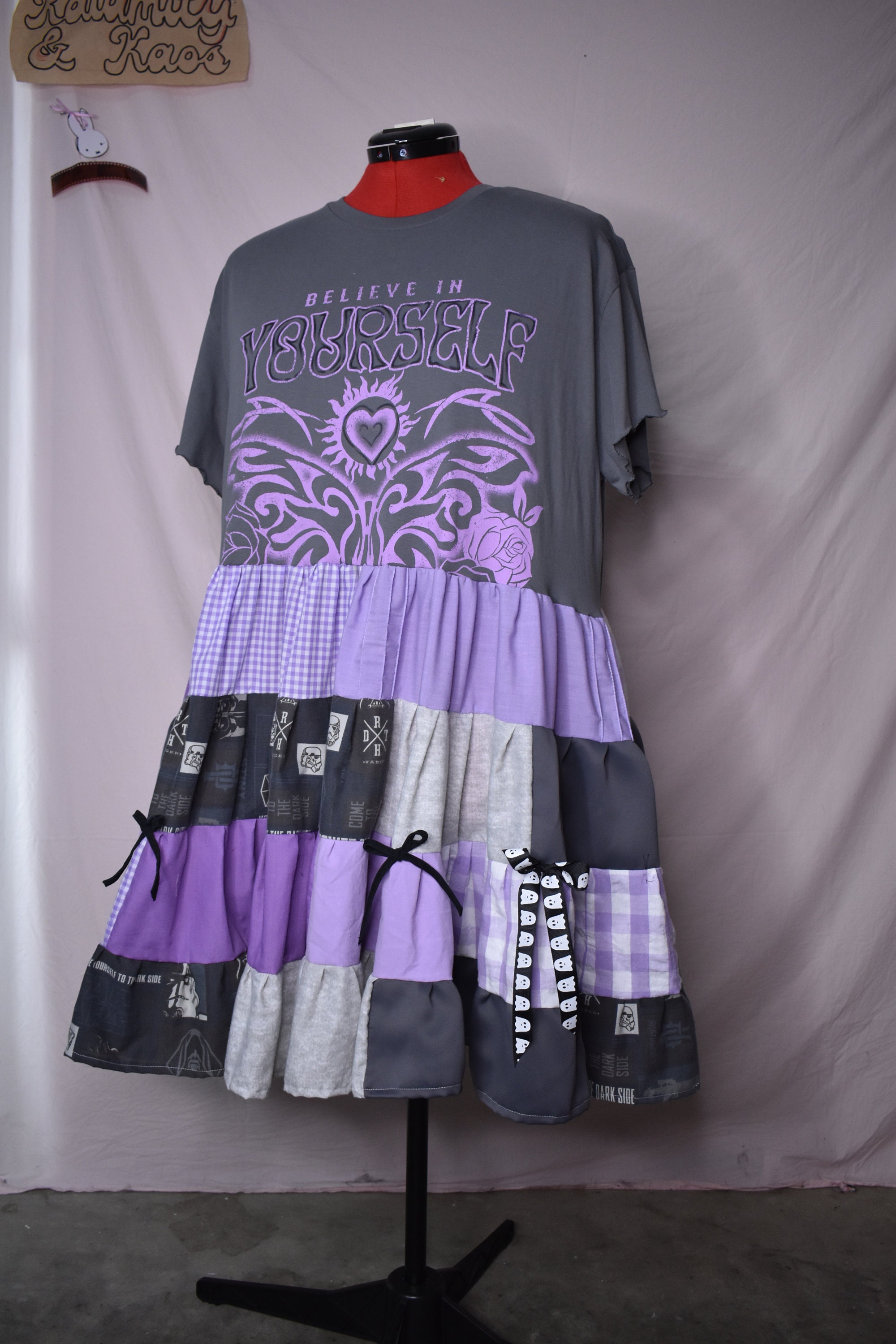 Tshirt Scrap Dress Believe in Purple - Etsy