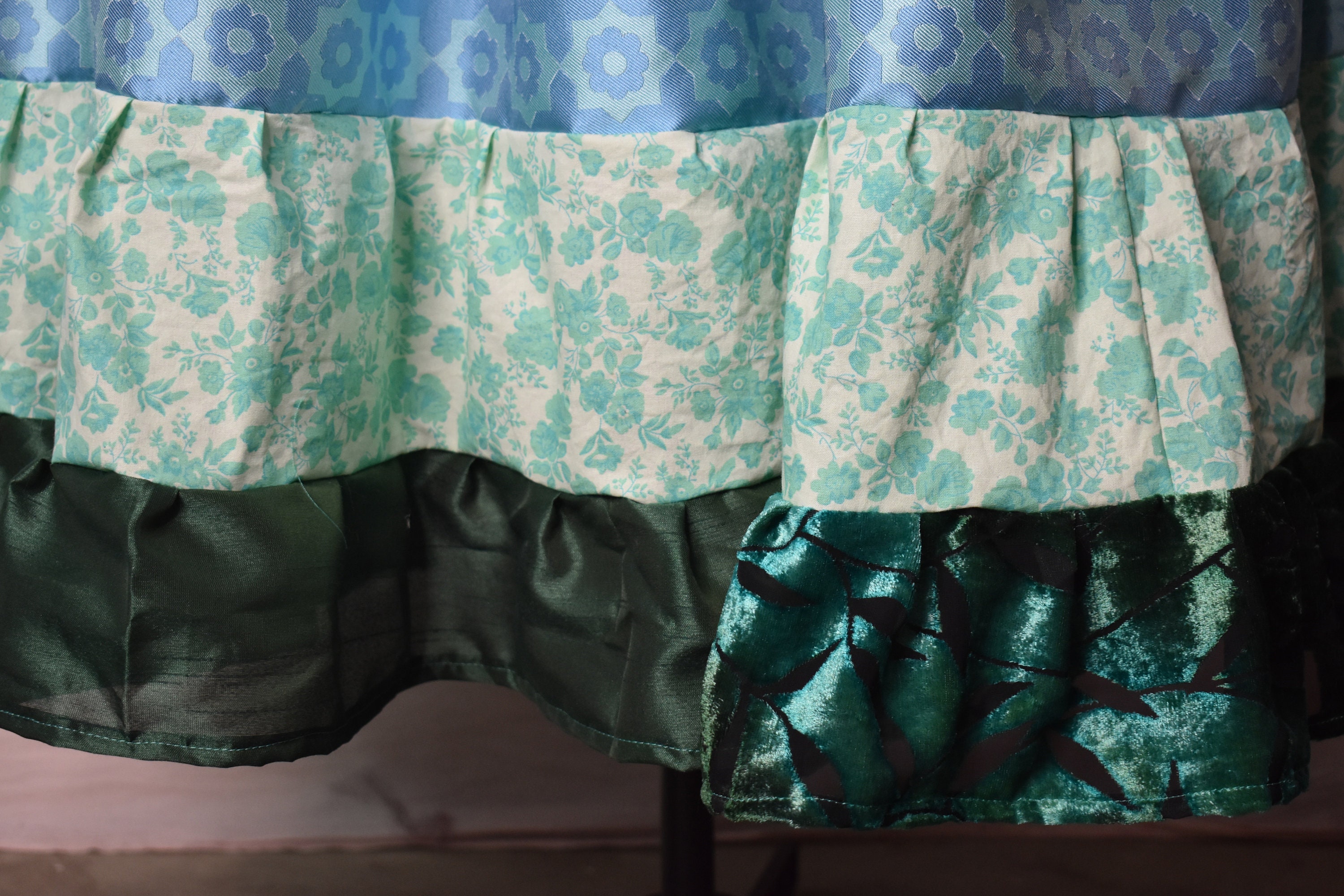 Scrap Tier Maxi Skirt Blue/green - Etsy