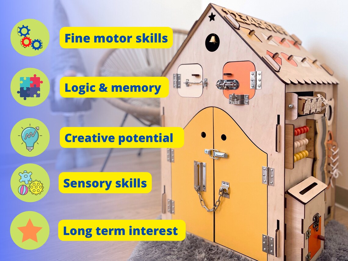 Busy Board House for Toddlers Perfect Birthday Gift - Etsy