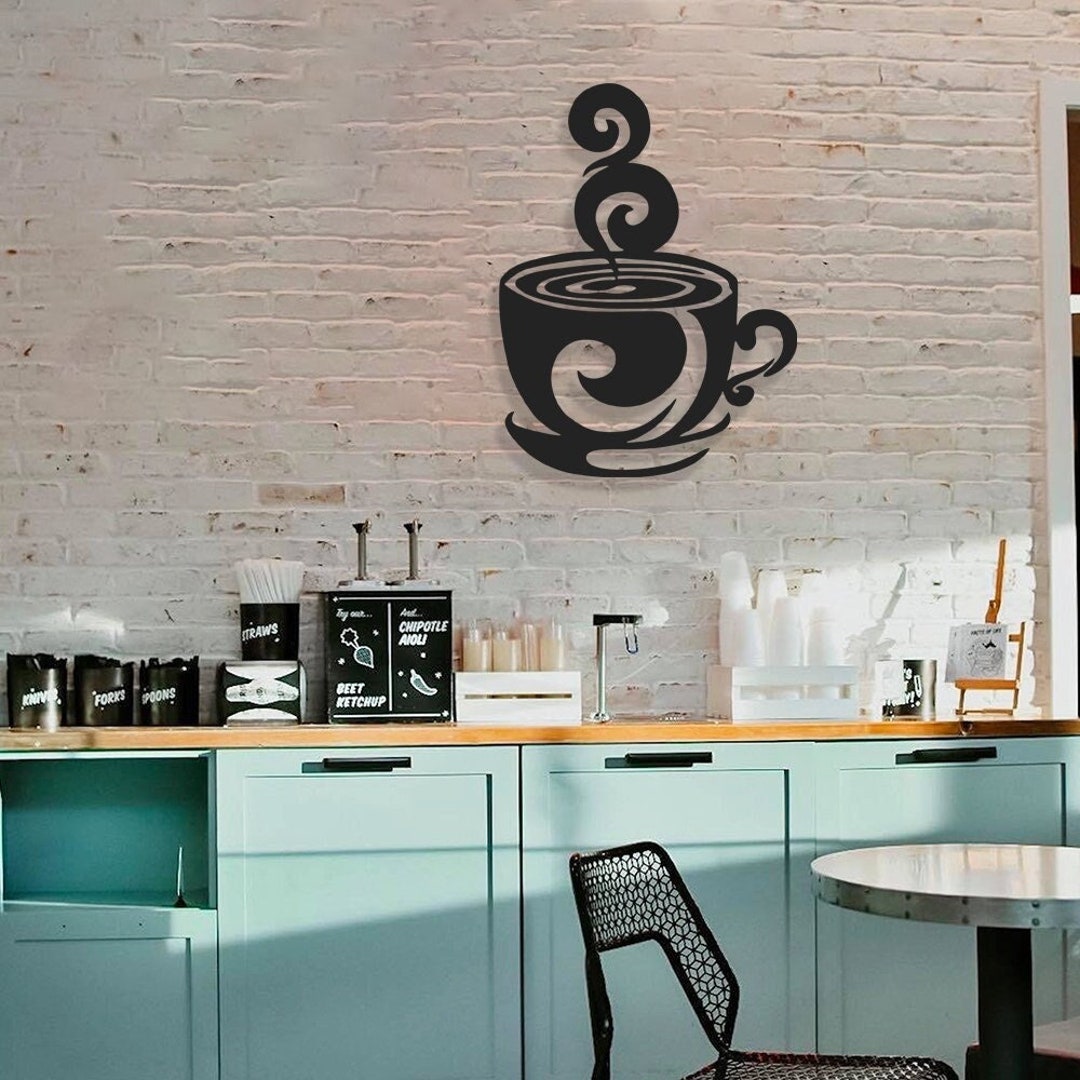 Coffee Metal Wall Art Coffee Cup Decor Kitchen Bedroom Cafe - Etsy