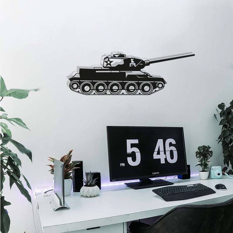 Tank Metal Wall Decor Black Metal Trendy Wall Art Home Decor - Etsy