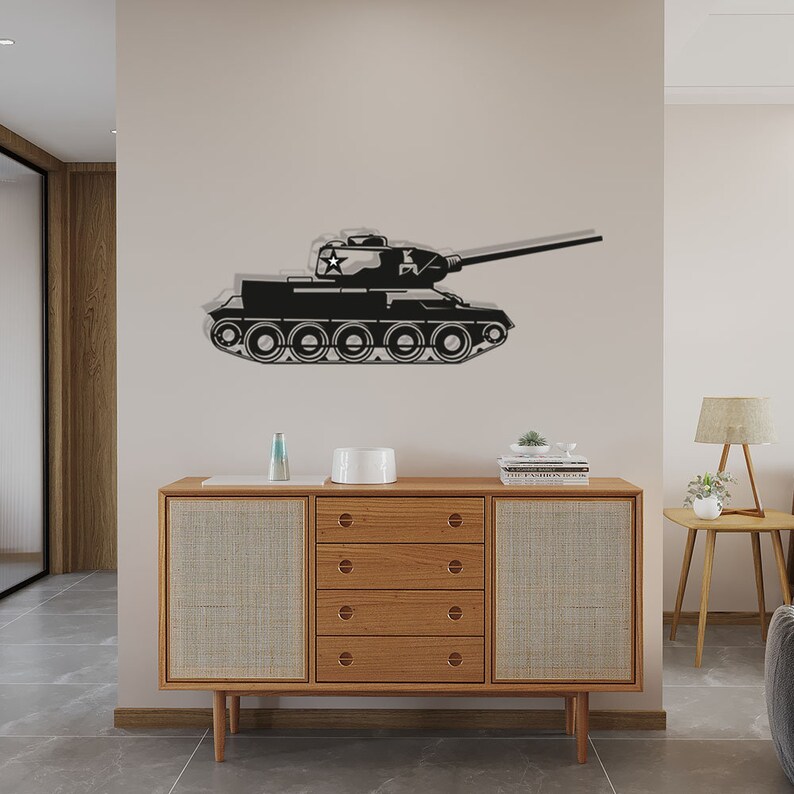 Tank Metal Wall Decor Black Metal Trendy Wall Art Home Decor - Etsy