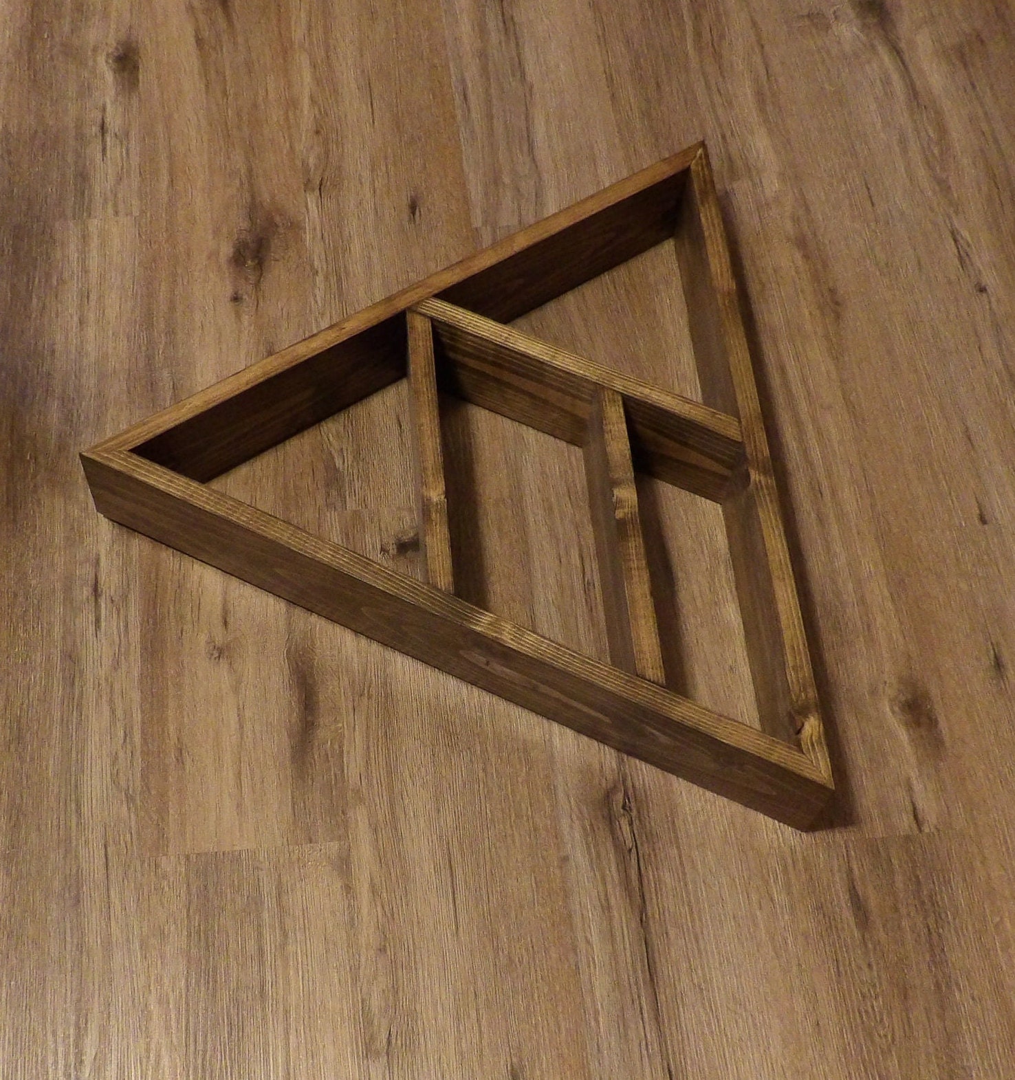 Handcrafted Floating Triangle Shelf With Dark Walnut Finish. - Etsy