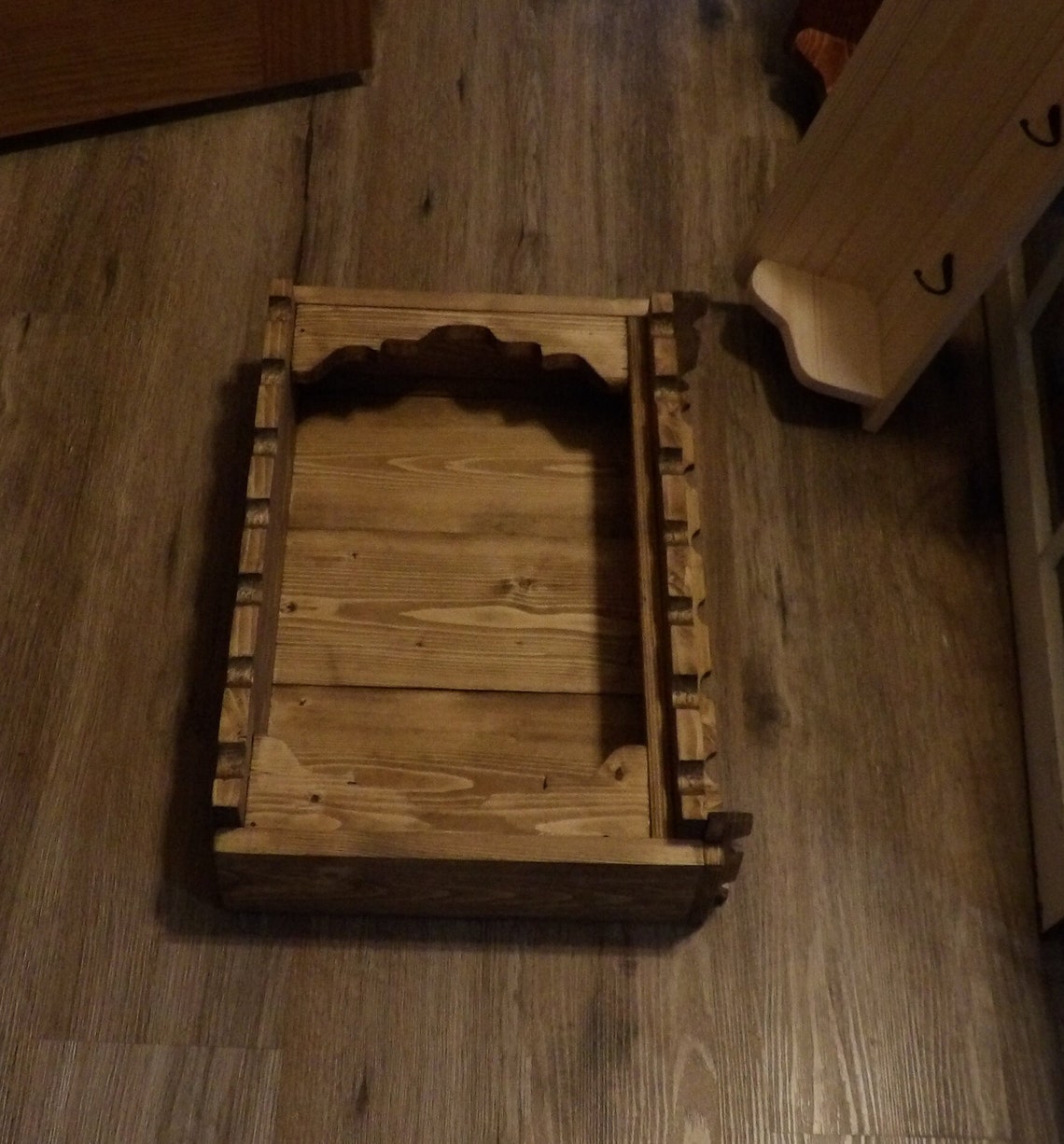 Handmade Rustic Solid Pinewood Decorative Wall or Tabletop Shelf With ...