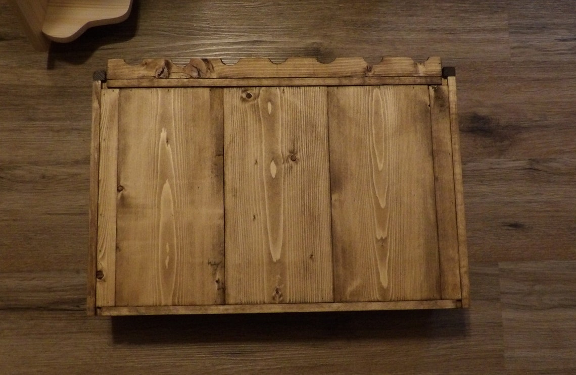 Handmade Rustic Solid Pinewood Decorative Wall or Tabletop Shelf With ...