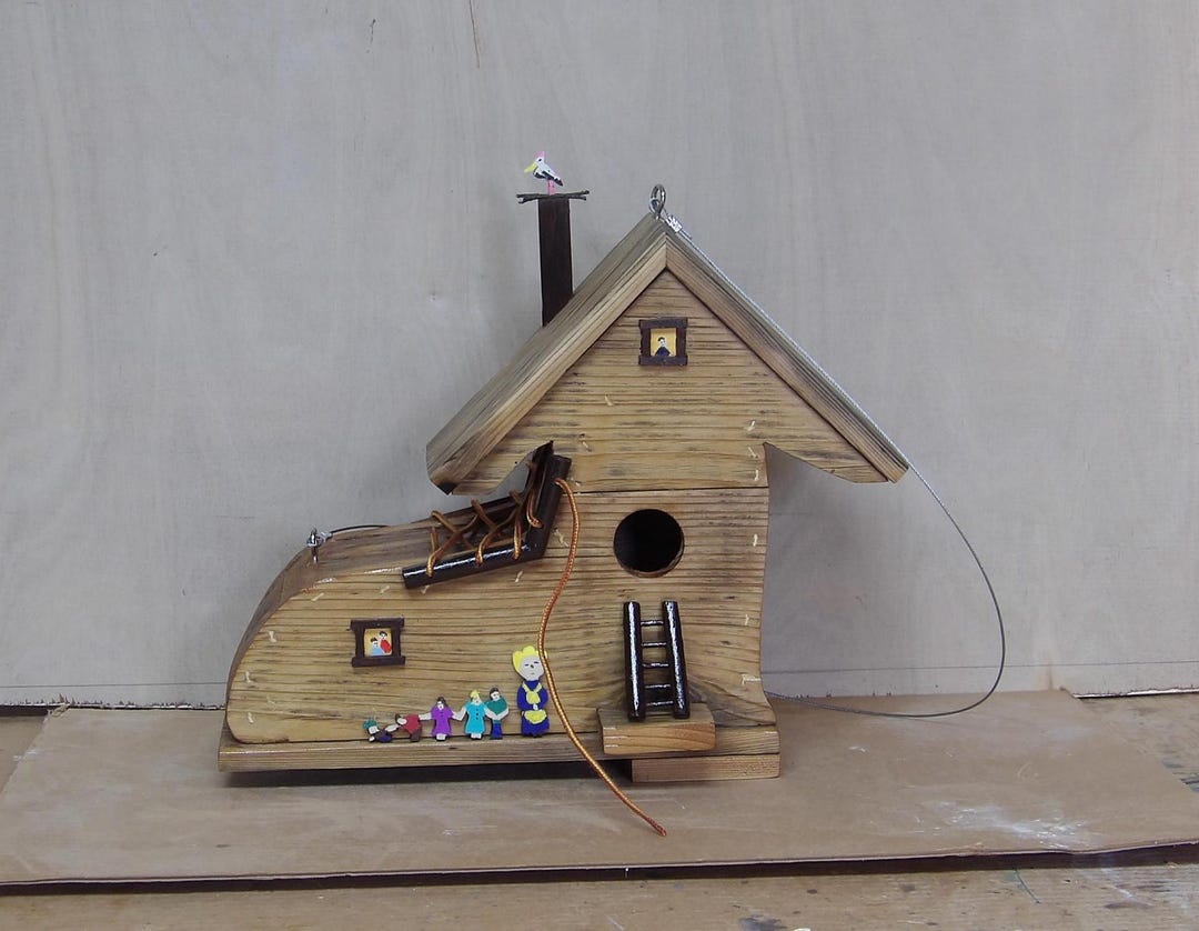 Handmade Shoe Birdhouse: Refurbished Wood, Decorative Bluebird House - Etsy