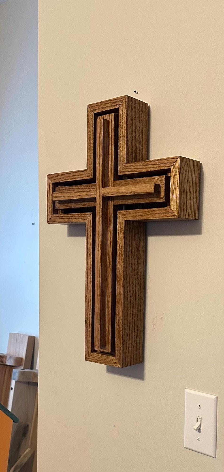 Handmade Battery-operated Lighted Cross With Remote Control Made From ...