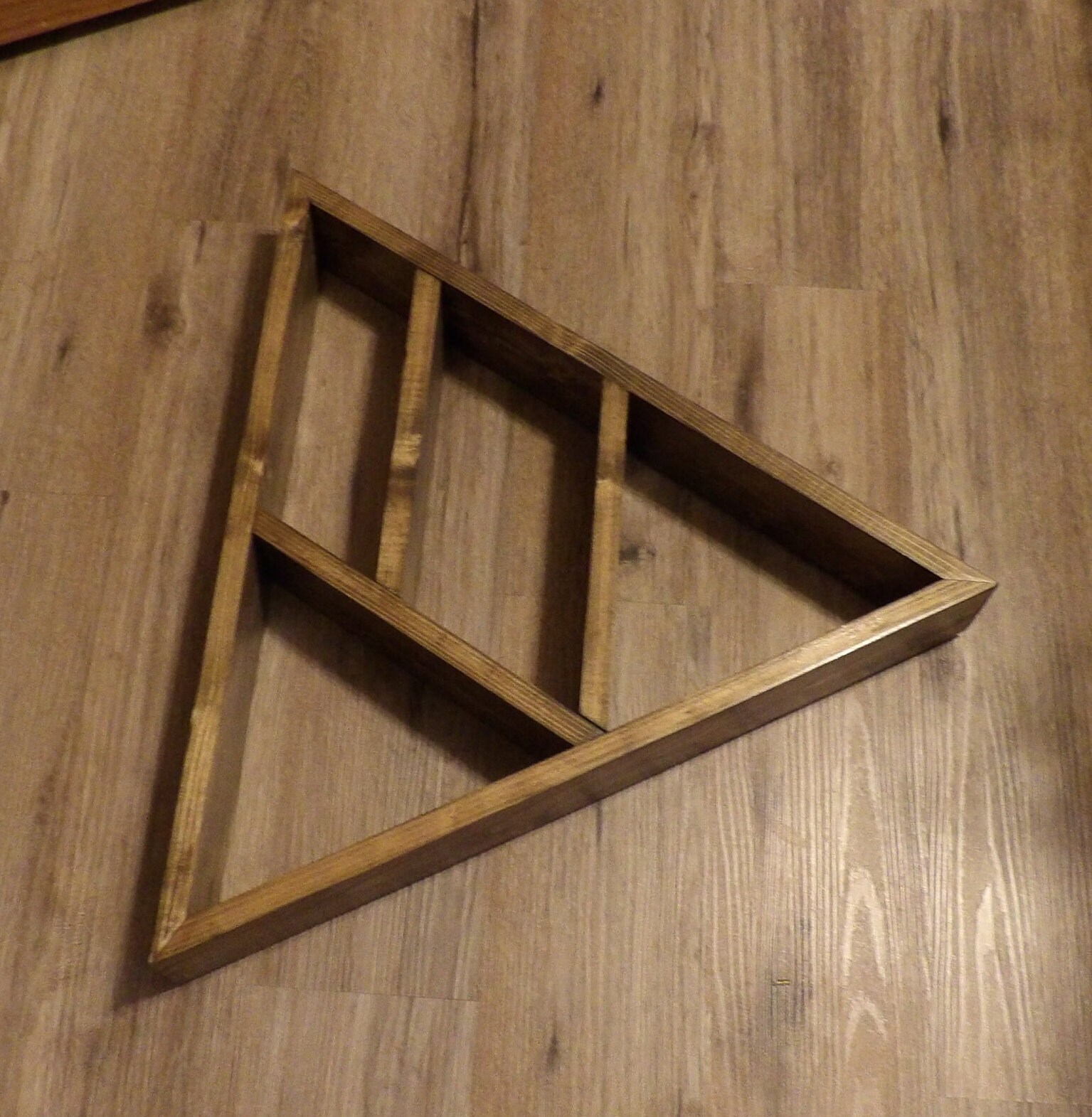 Handcrafted Floating Triangle Shelf With Dark Walnut Finish. - Etsy