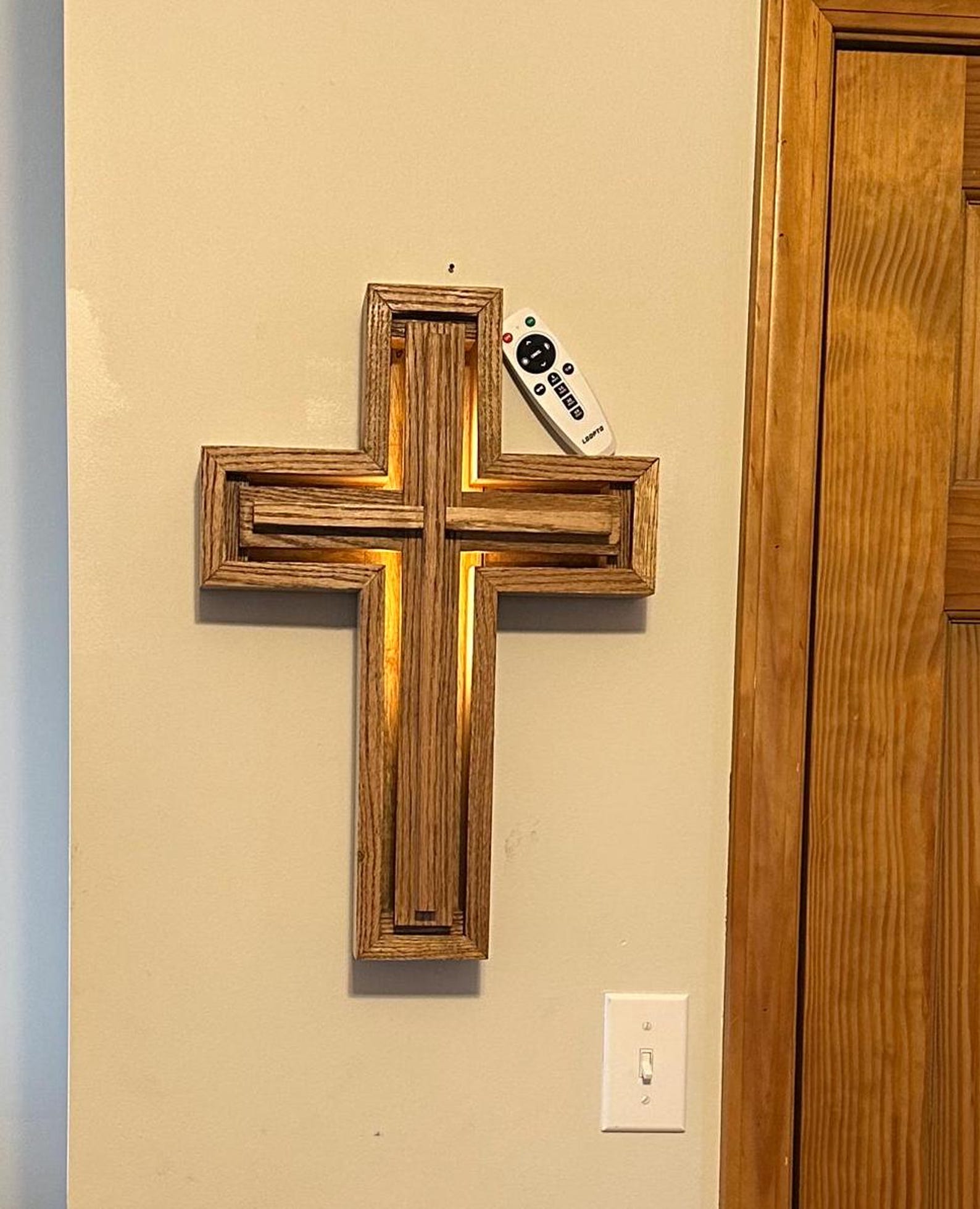 Handmade Battery-operated Lighted Cross With Remote Control Made From ...