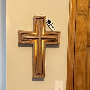 Handmade Battery-operated Lighted Cross With Remote Control Made From ...
