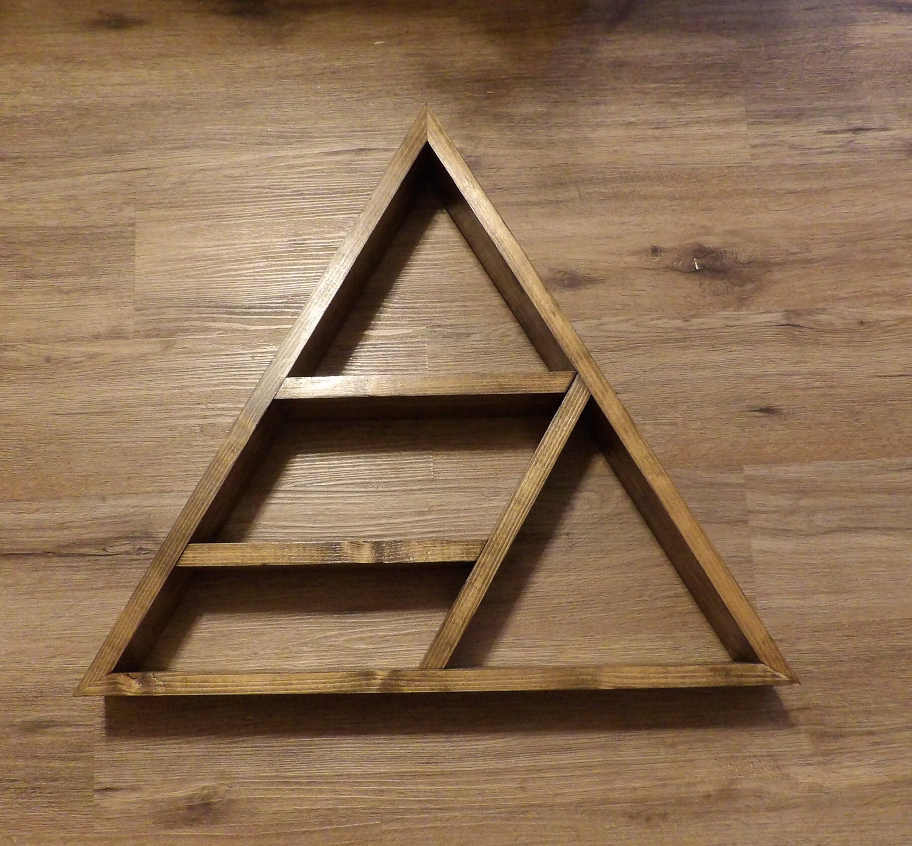 Handcrafted Floating Triangle Shelf With Dark Walnut Finish. - Etsy