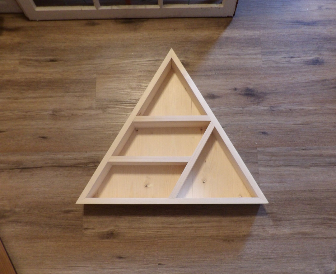 Handcrafted Unfinished Natural Pinewood Triangle Floating Wall or ...
