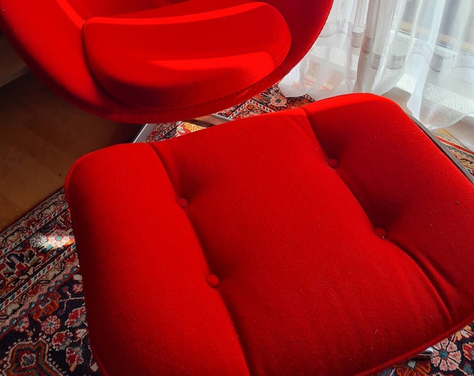 Ottoman in Divina Cord Wool by Kartell for EGG Armchair - Etsy