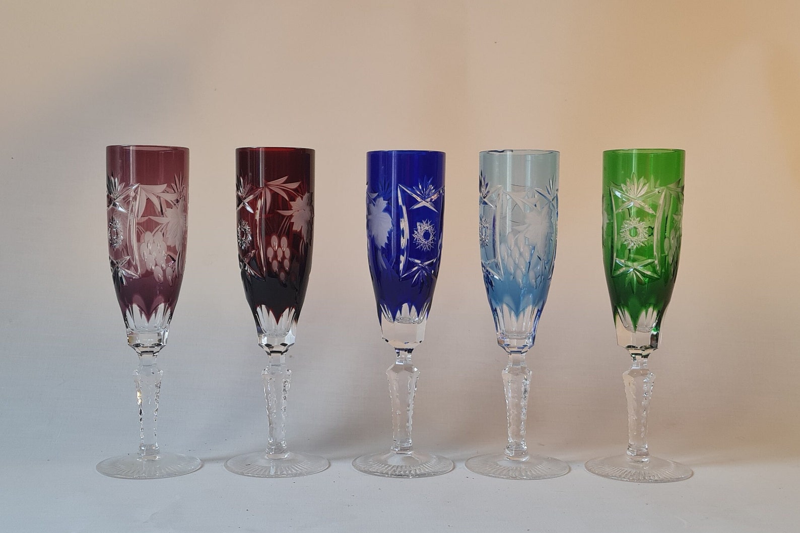 Champagne Flute 24% Diamond Cut Lead Crystal Nightman - Etsy